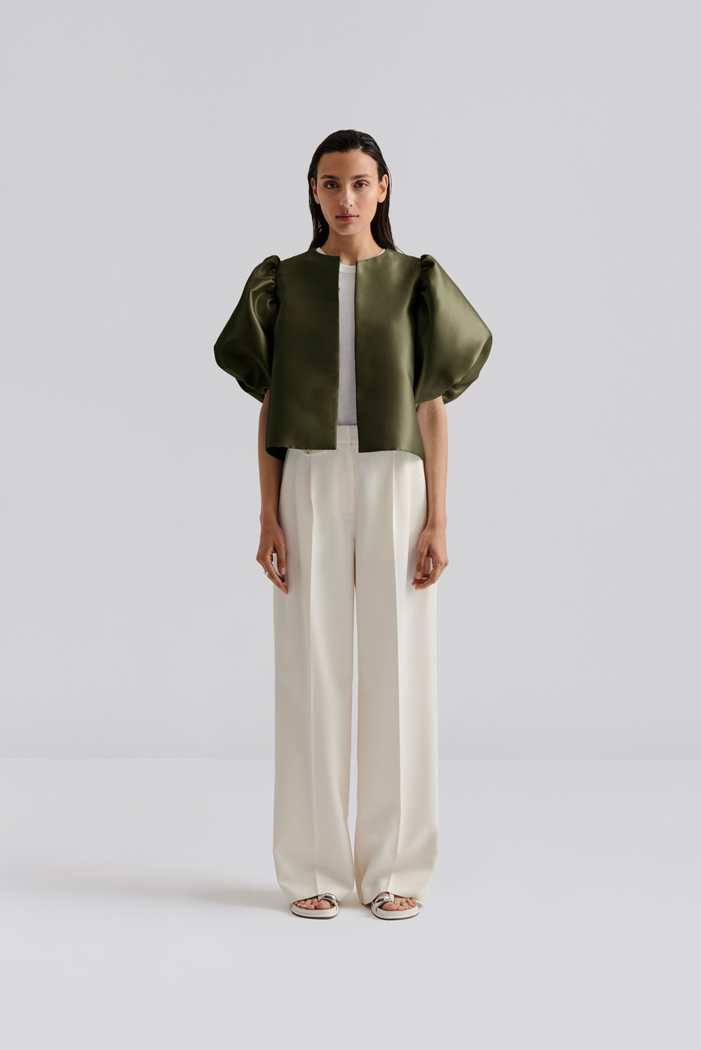 Cleo Blouse - Olive - BLOUSES | Malina | Occasion designer clothing