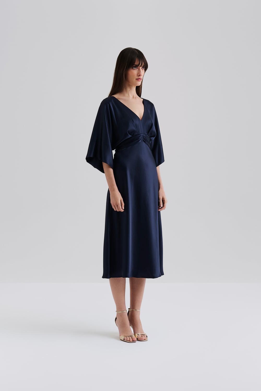 Juno midi dress - Dark Blue - DRESSES | Malina | Occasion designer clothing