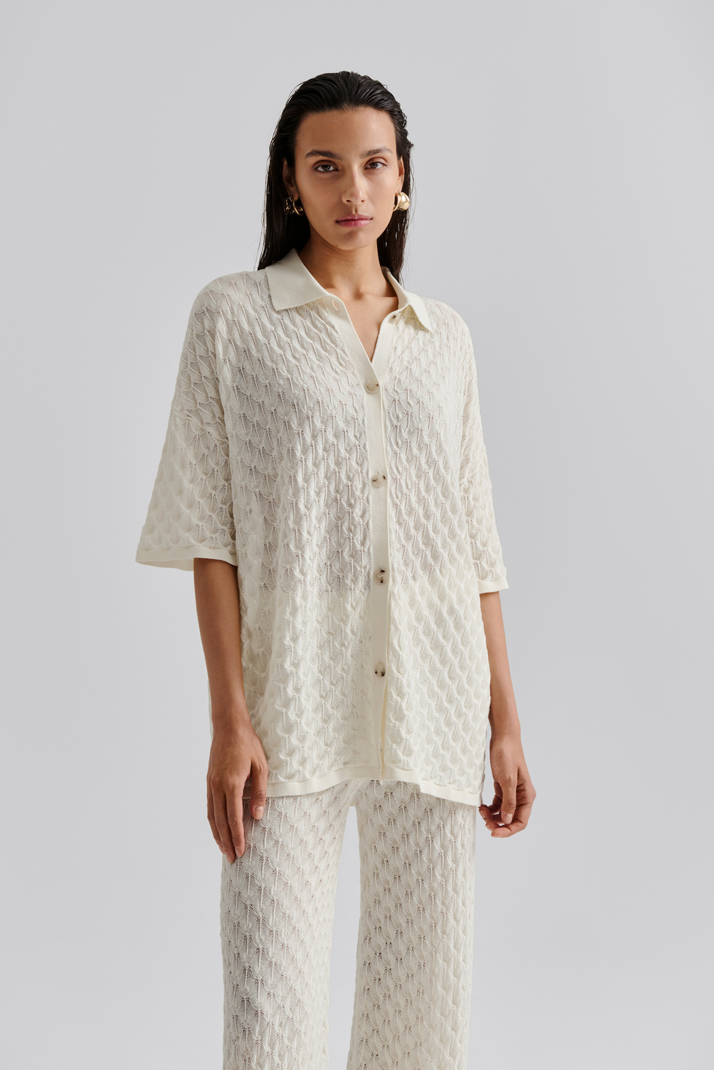 Moa shirt - Cream - SHIRTS | Malina | Occasion designer clothing