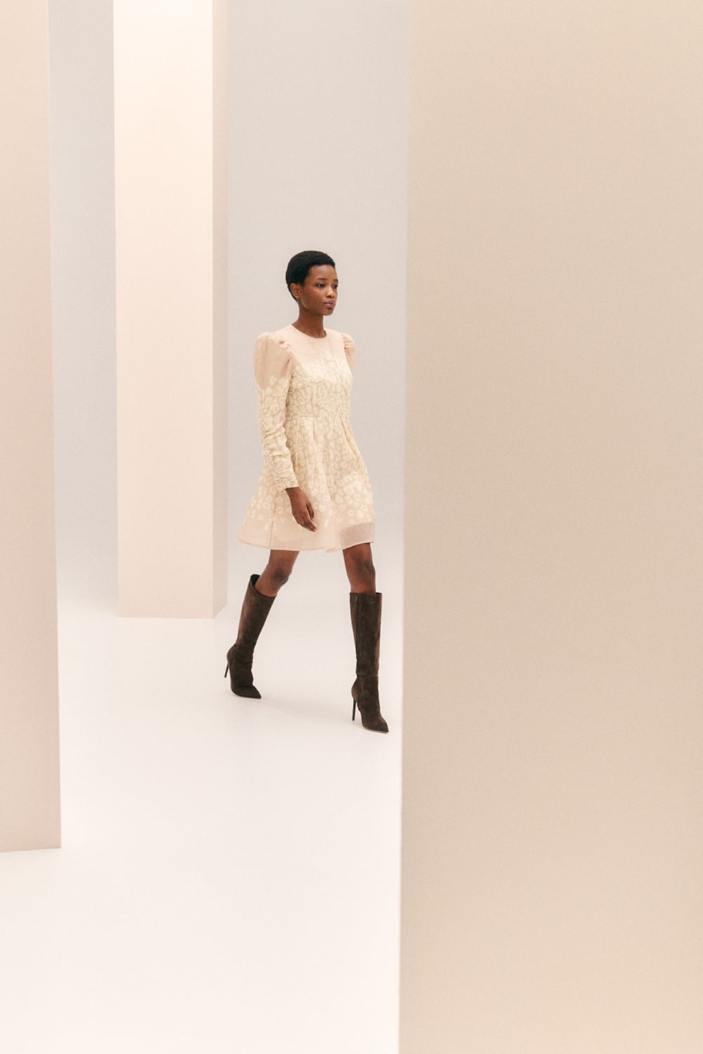 Leoni mini dress - Beige Leo - MINI DRESSES | Malina | Occasion ...