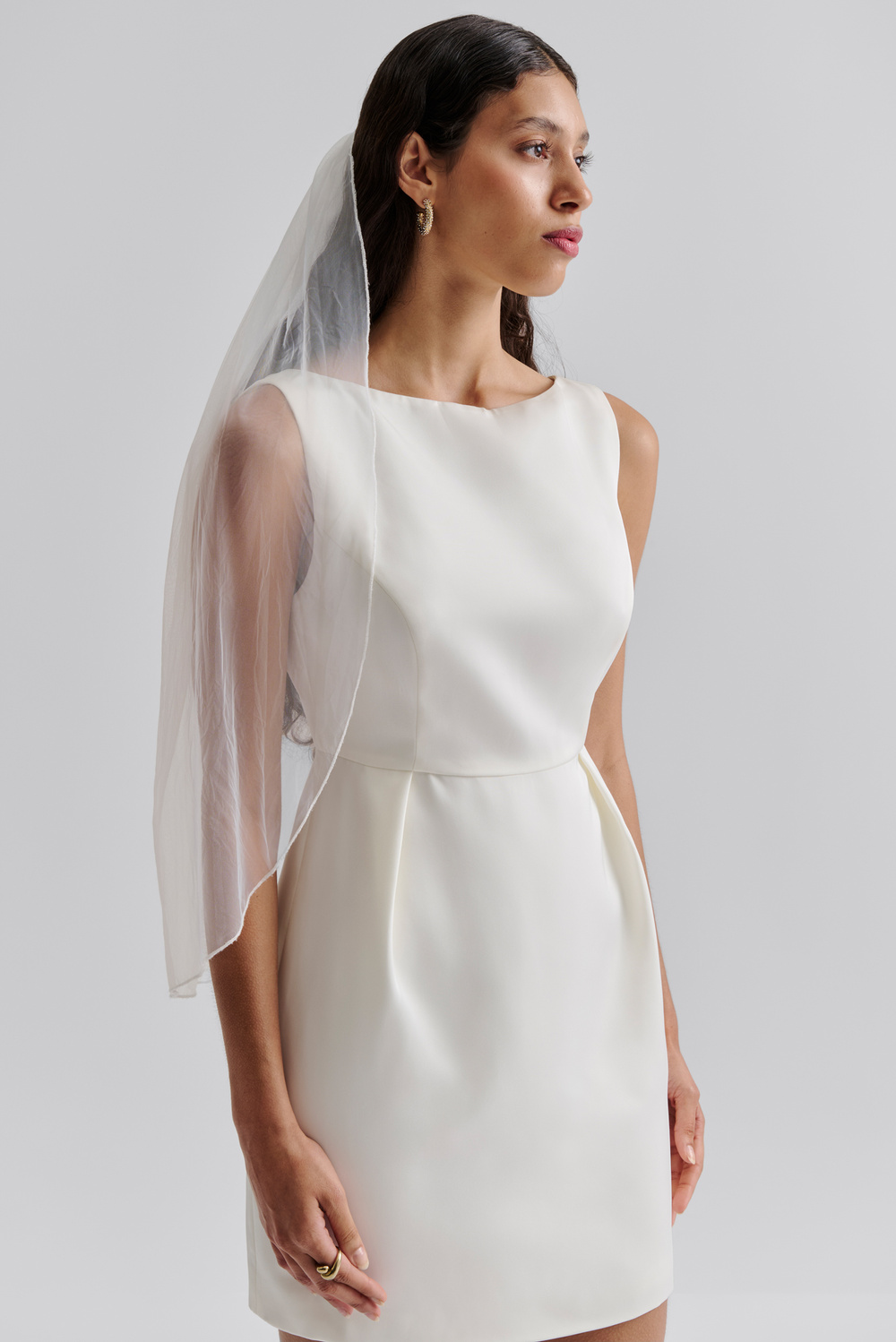 Sky mist veil short - Ivory - VEILS | Malina | Occasion designer clothing