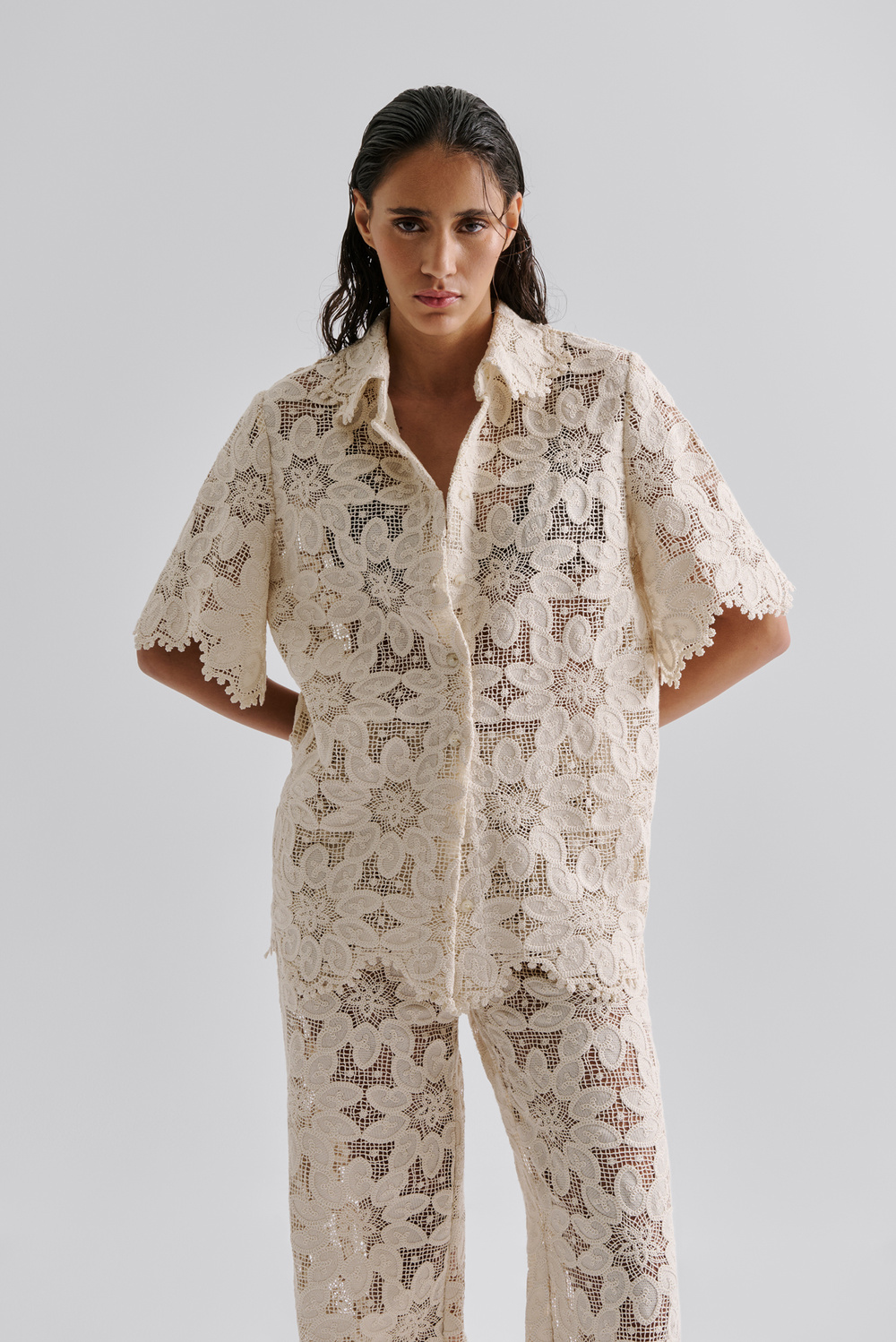 Ari shirt - Sand - SHIRTS | Malina | Occasion designer clothing